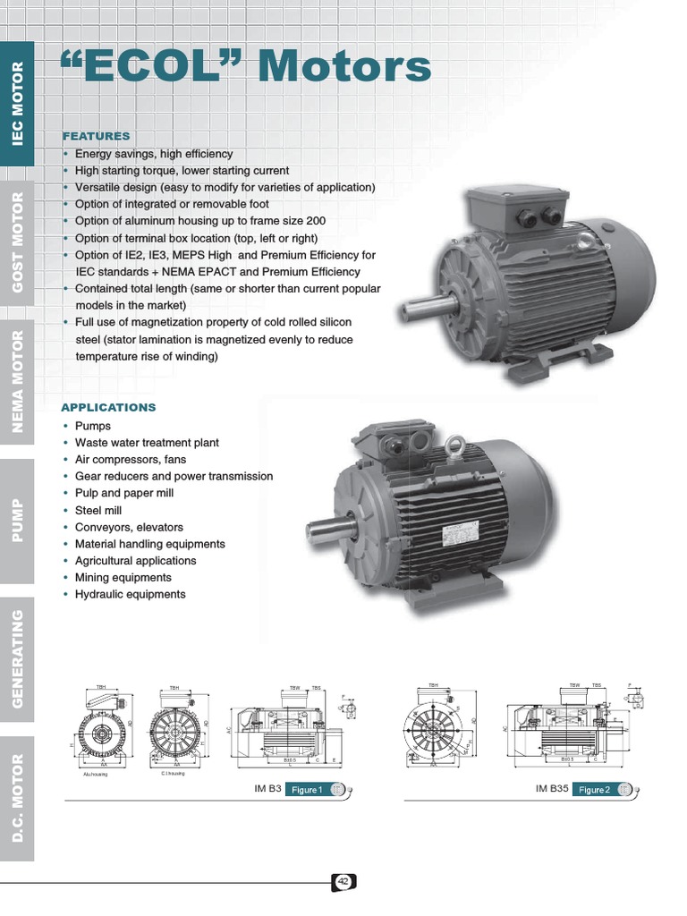 ECOL (TATC) Series High Efficiency Aluminum-Cast Iron Motors | PDF ...