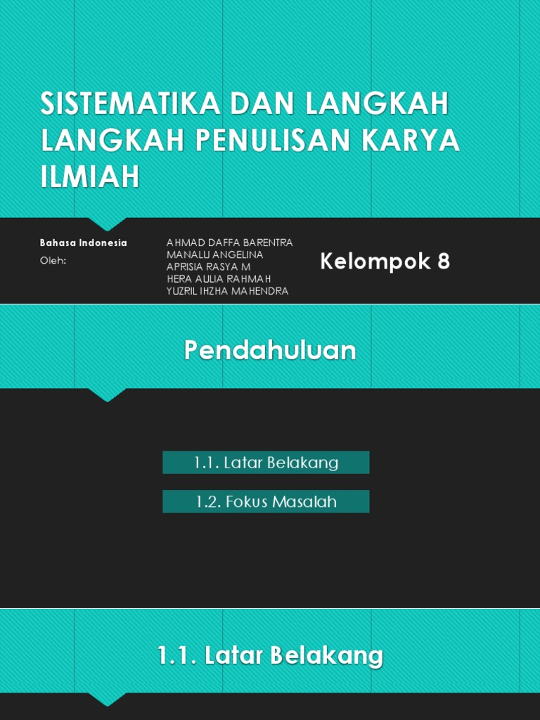 Sistematika Dan Langkah Langkah Penulisan Karya Ilmiah | PDF