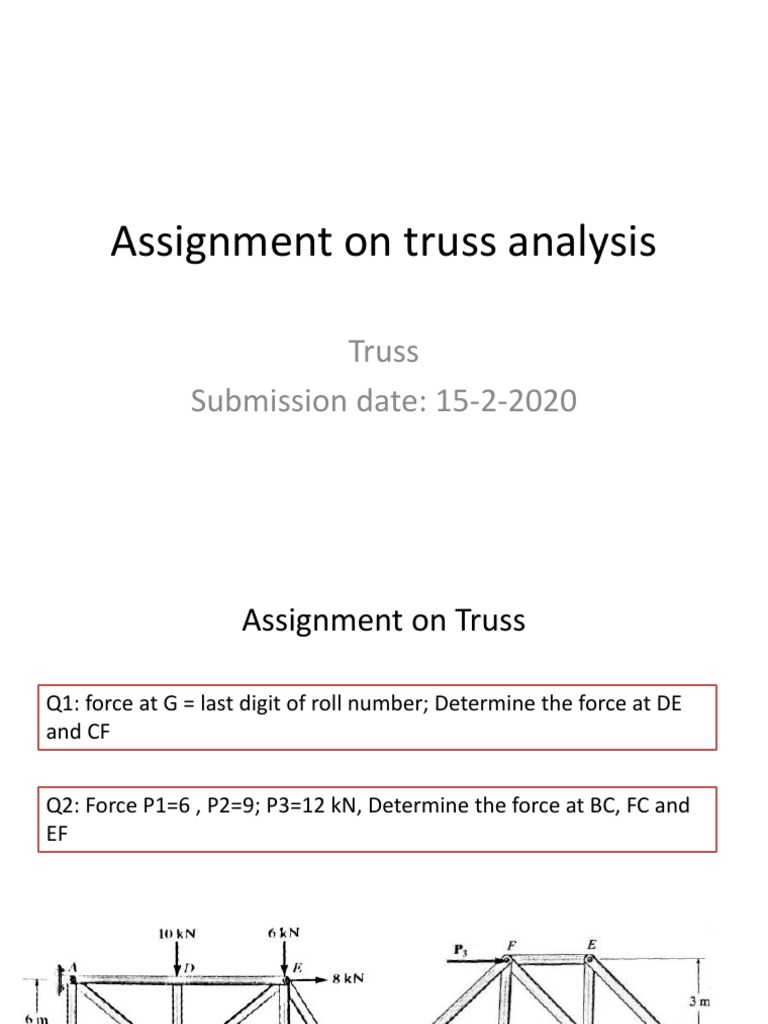 Assignment On Truss - 5-2-2020 | PDF