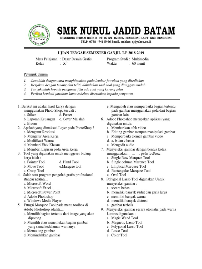 Soal DDG Mid | PDF | Seni | Komputer