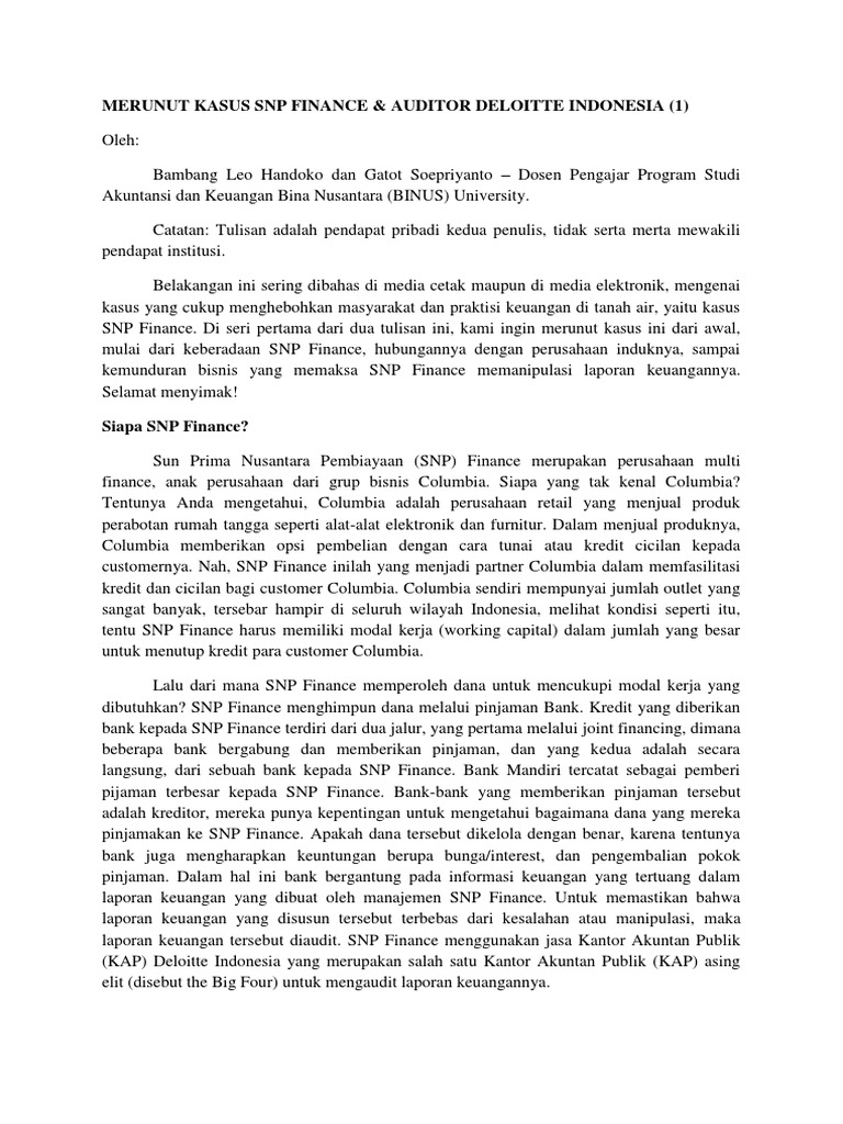 Kasus SNP Finance | PDF