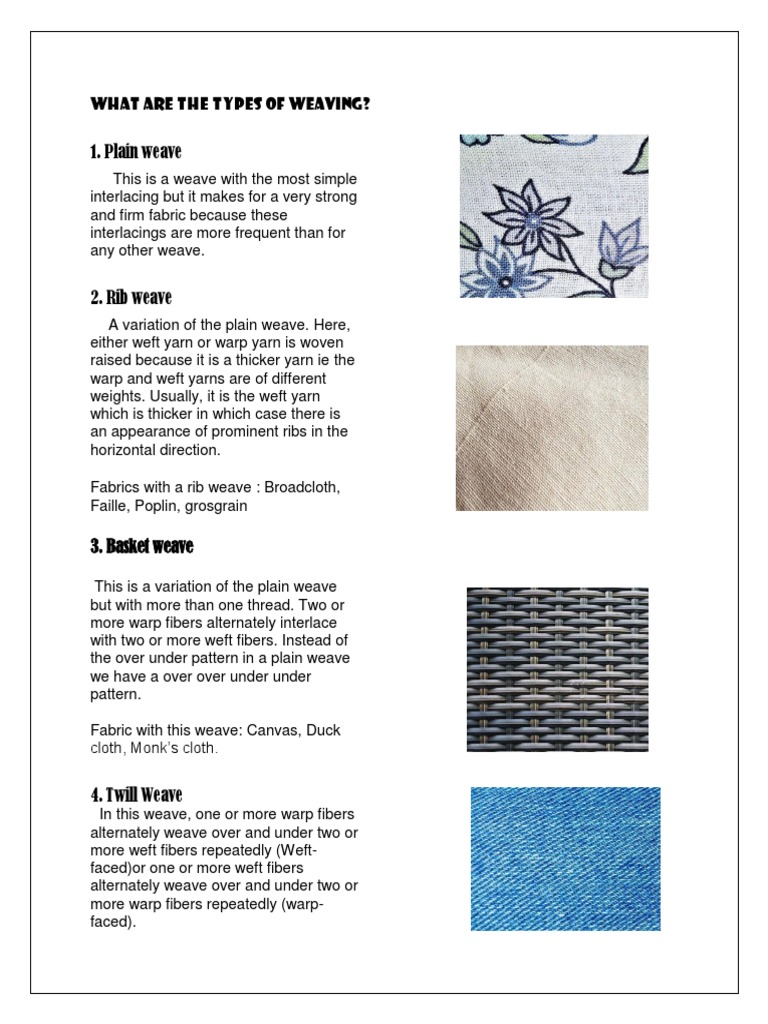 WEAVING | PDF | Weaving | Textiles