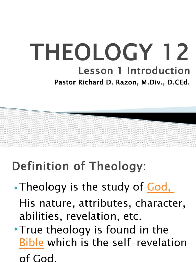 THEOLOGY 12 - Lessons | PDF | John The Baptist | Christianity