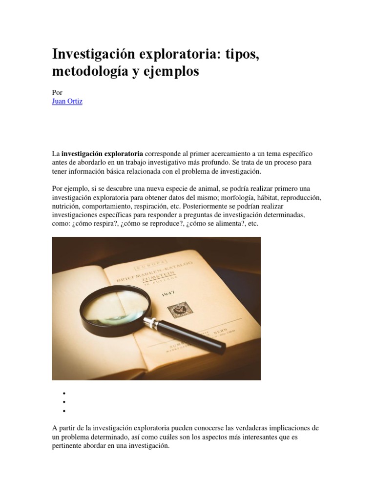 Investigación exploratoria: guía y ejemplos | PDF | Hipótesis | Información