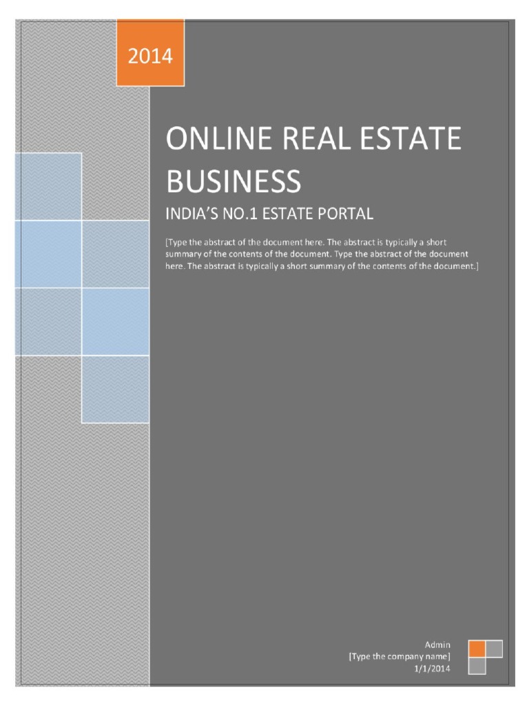 Project Report On Online Real Estate Business | PDF