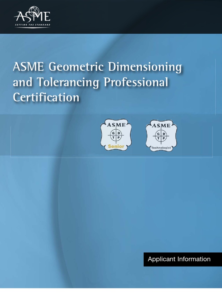 ASME Geometric Dimension Ing and Tolerance Professional Certification ...