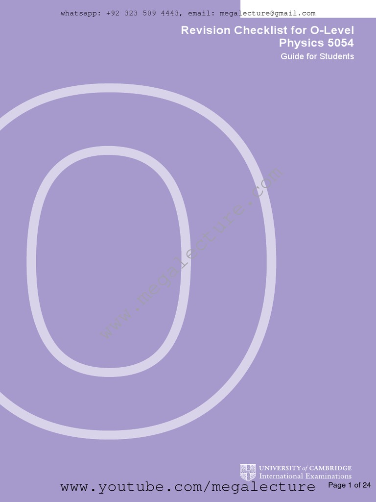 Physics Revision Checklist | PDF | Heat | Latent Heat