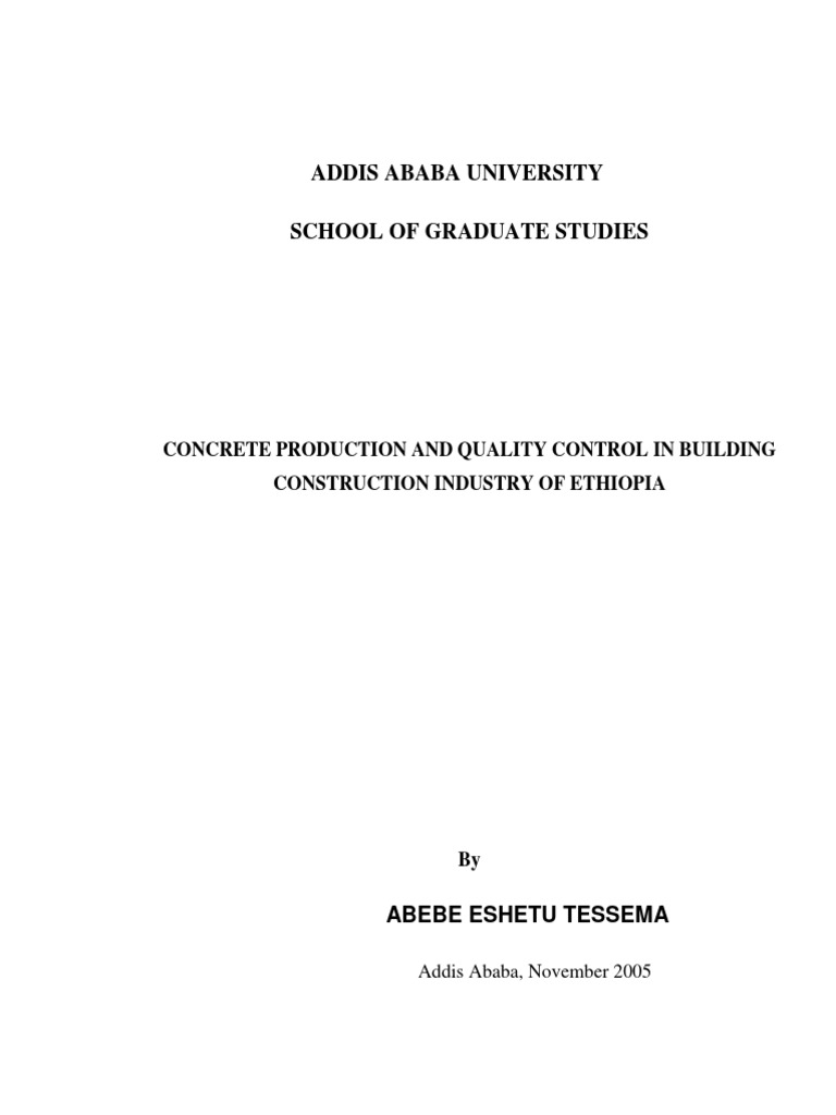 Abebe Eshetu | PDF | Concrete | Cement