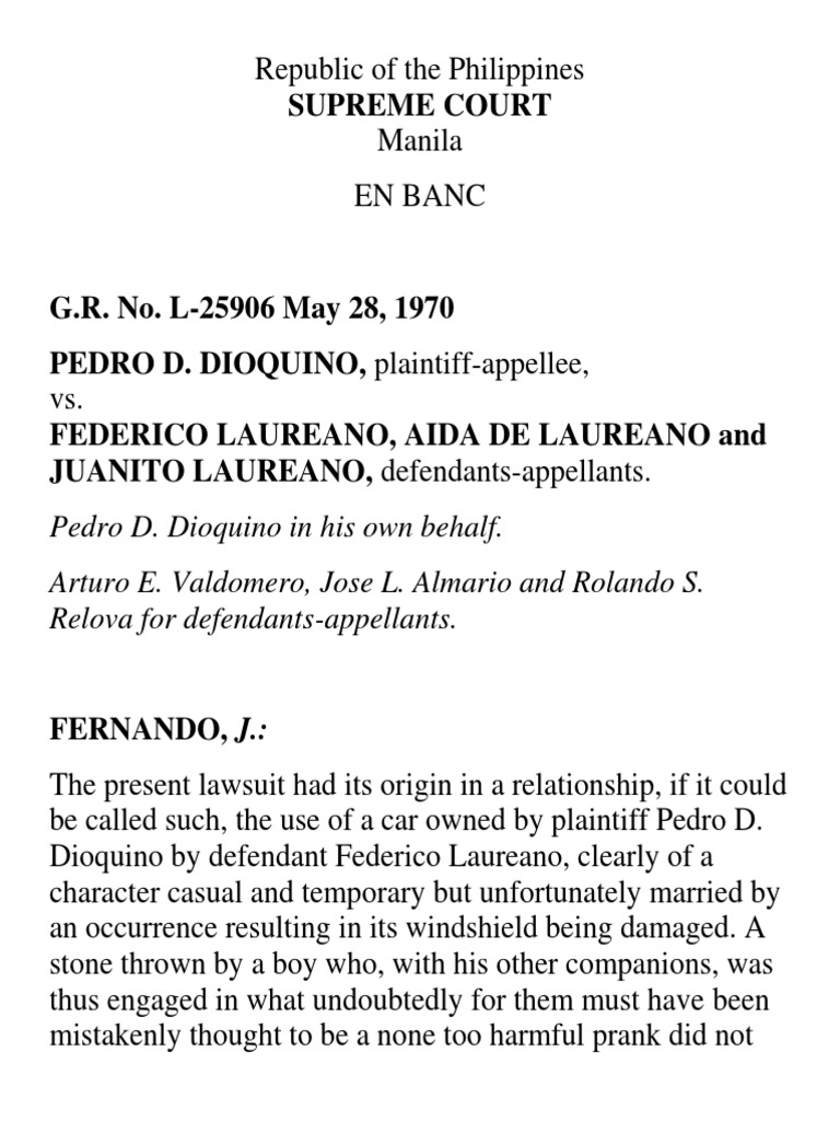 Obligations and Contracts Dioquino Vs Laureano 33 SCRA 65 February 7 ...