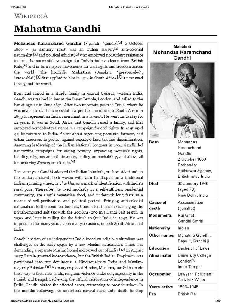 Gandhi Summary Biography Of Florence Gandhi (1982) Is Not Just A