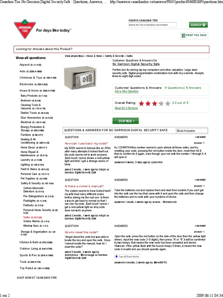 Garrison Safe User Guide & FAQs | PDF | Manufactured Goods