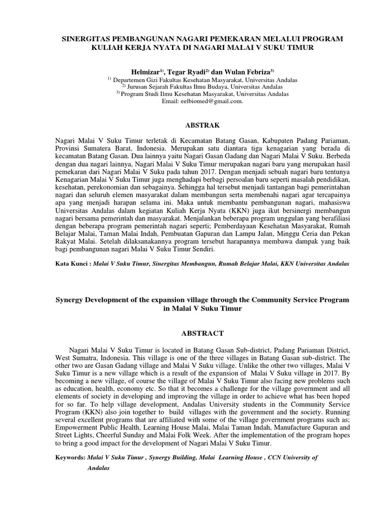 Buletin Nagari Malai V Suku Timur Pdf Pdf