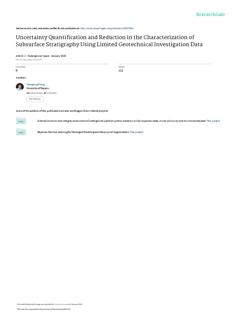 Uncertainty Quantification and Reduction in The Characterization of Subsurface Stratigraphy ...