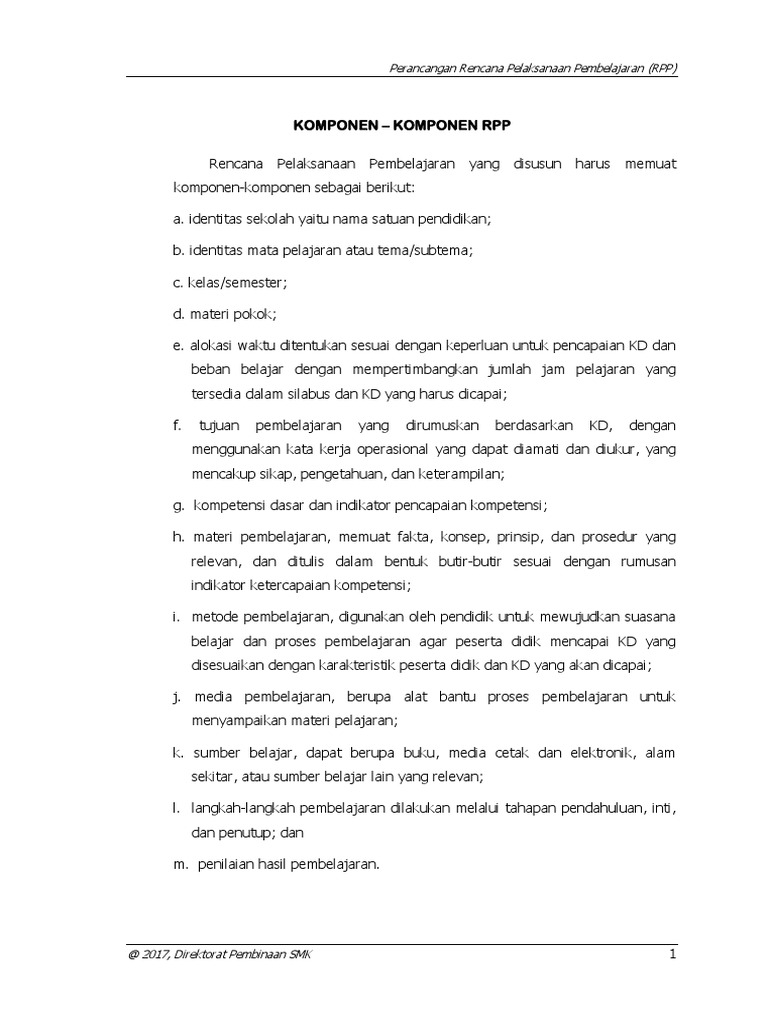 Komponen Dan Telaah RPP | PDF