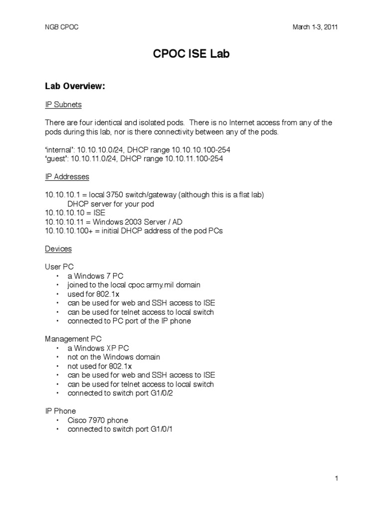 Introduction To Cisco Identity Services Engine Ise Configuration And