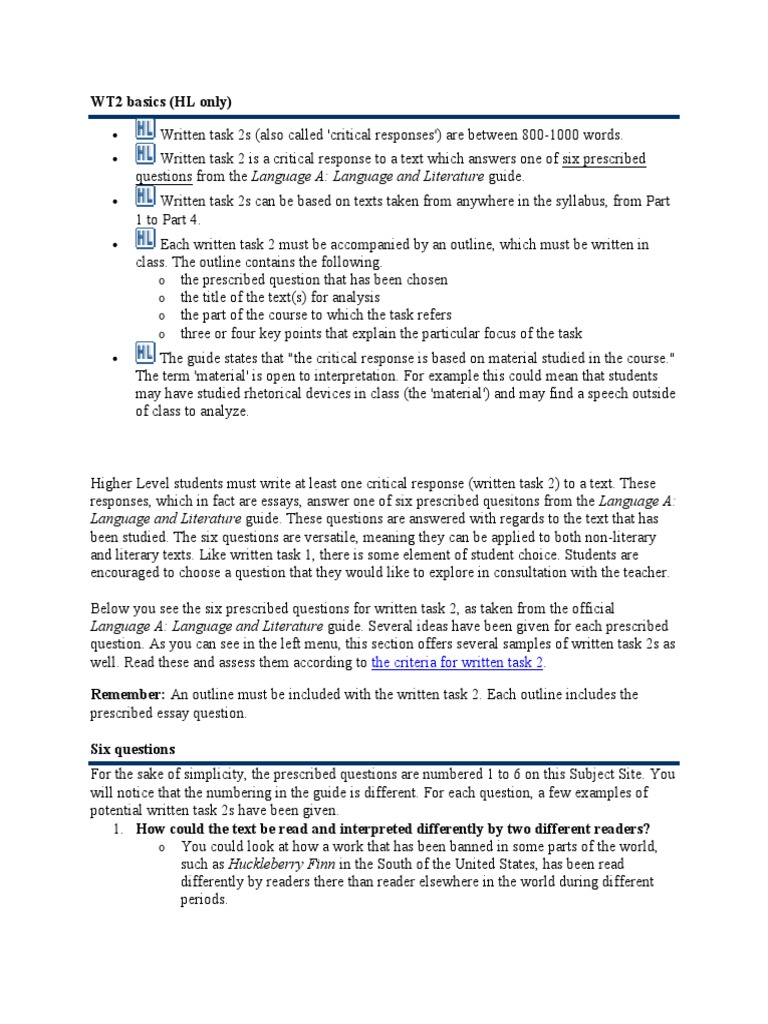 Written Task 2 IB English Exemplar Notes! | PDF | Pygmalion (Play)