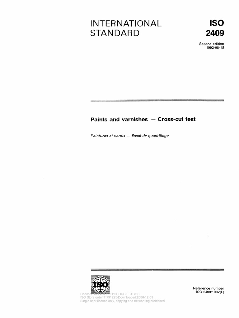 ISO2409 16669-PART3 - 563502 Cross Cut Adhesion | PDF | International ...