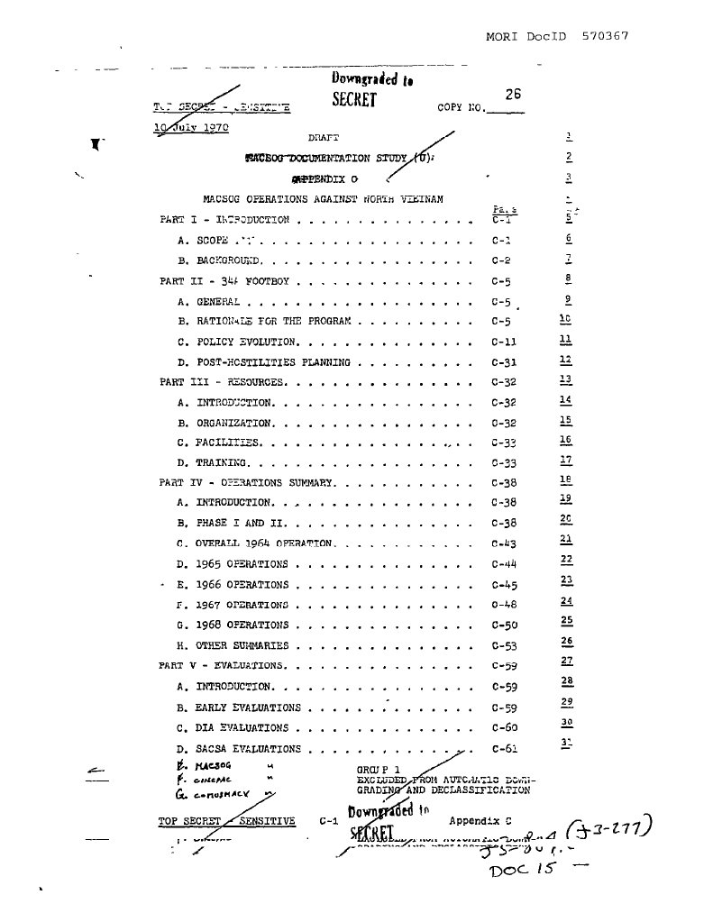 APPENDIX O - MACSOG Operations Against North Vietnam (520-21 ...