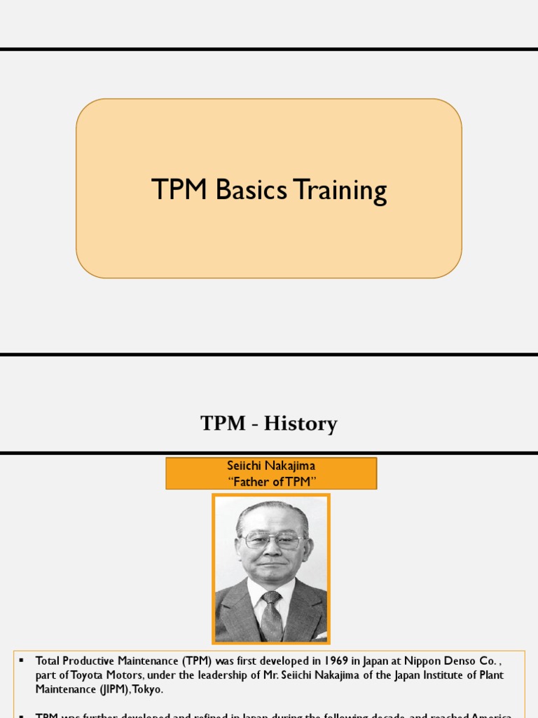 Tpm Basic Training Pdf New Product Development Quality Assurance