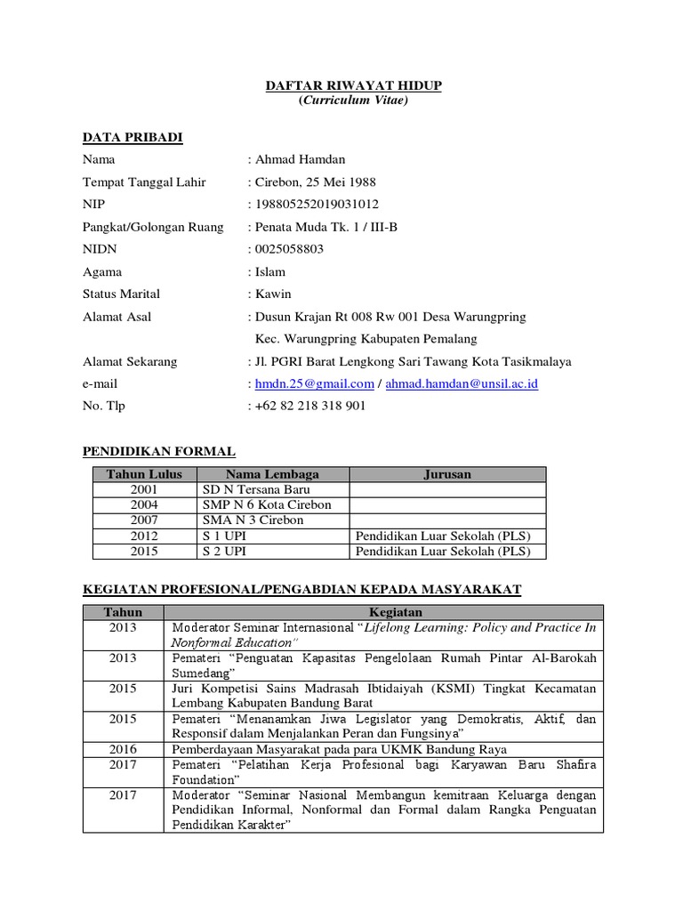 Ahmad Hamdan CV | PDF