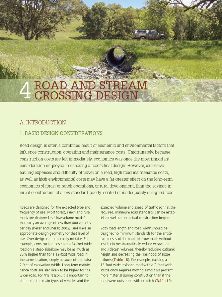 5 - Chapter 4 - Road and Stream Crossing Design | PDF | Surface Runoff ...