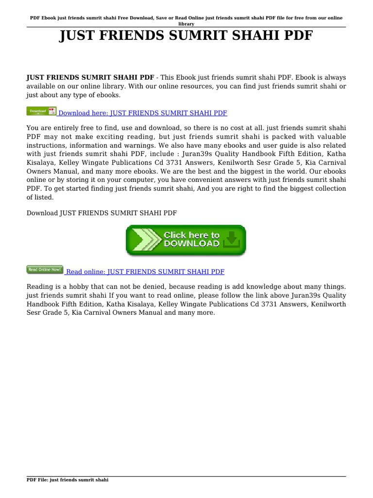 Just Friends Sumrit Shahi | PDF | Digital Distribution | E Books