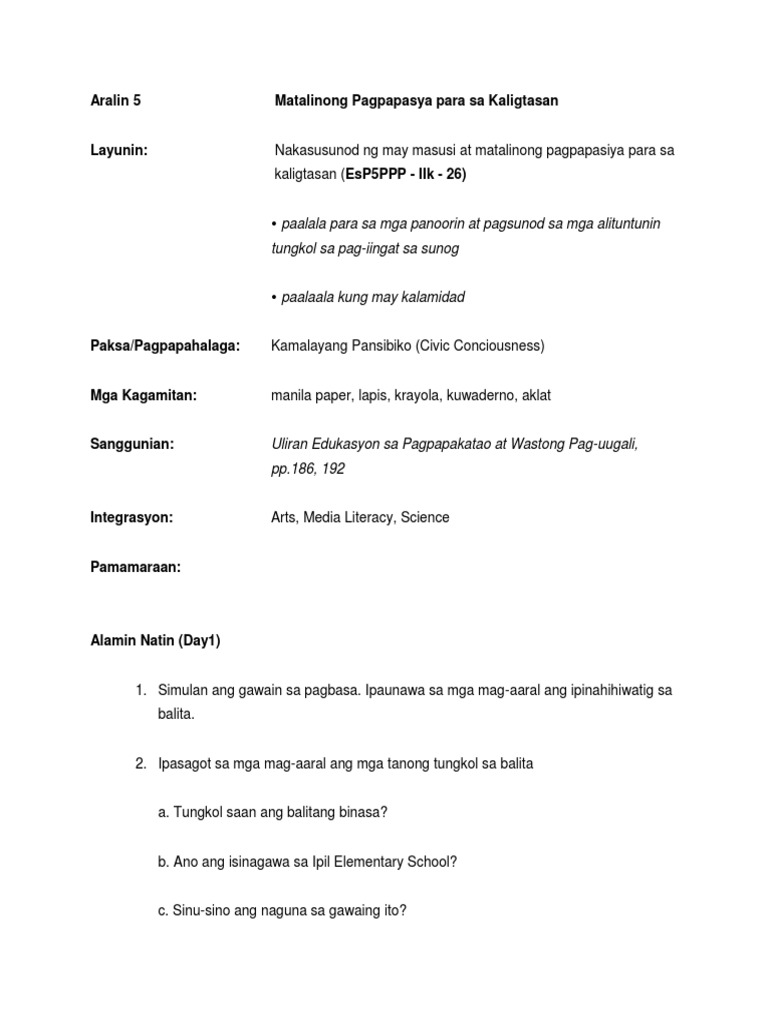 G5 TG ESP Q3 Week 5 | PDF