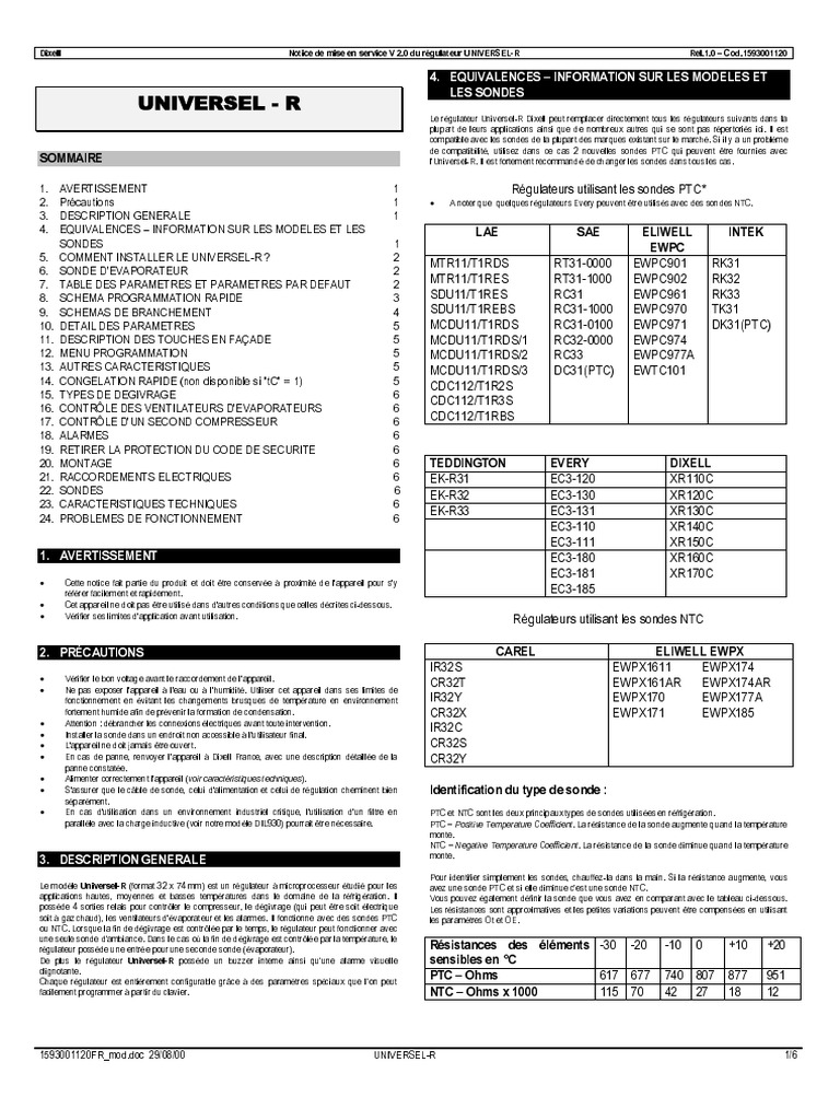 Thermostat Dixell Universal R 3 | PDF