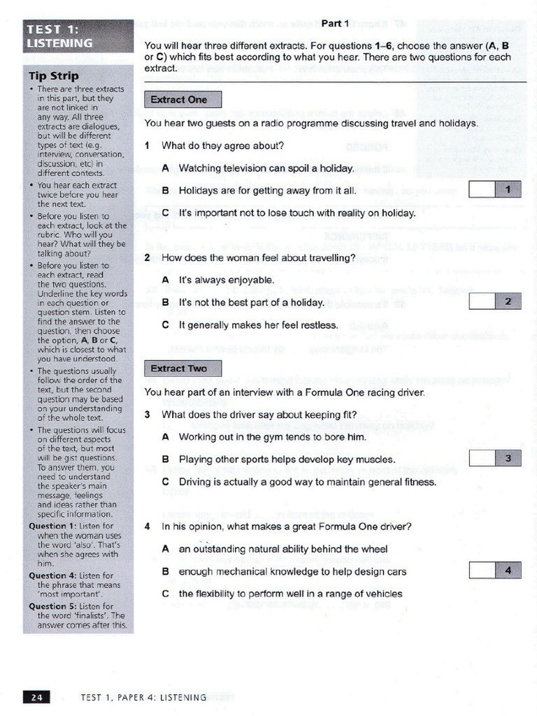 Cae Practice Tests Plus 1 (2008) - Listening Papers | PDF