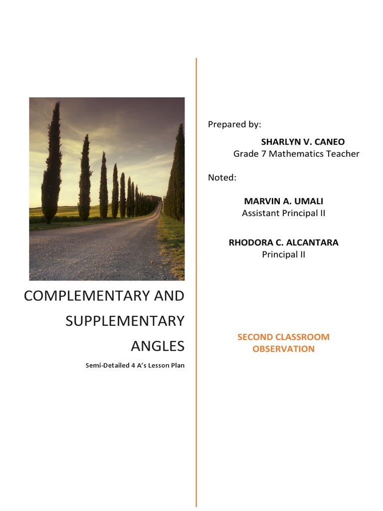 Grade 7 Lesson on Angle Relationships | PDF | Angle | Lesson Plan