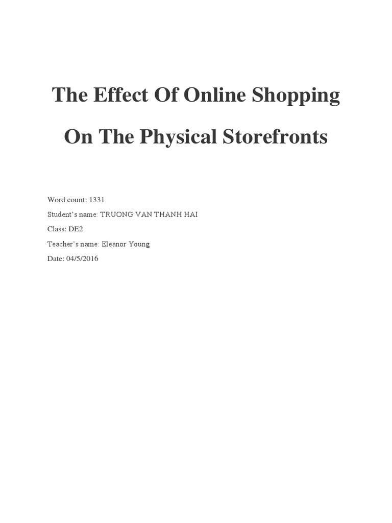 Impact of Online Shopping on Retail Stores | PDF | Online Shopping | Retail