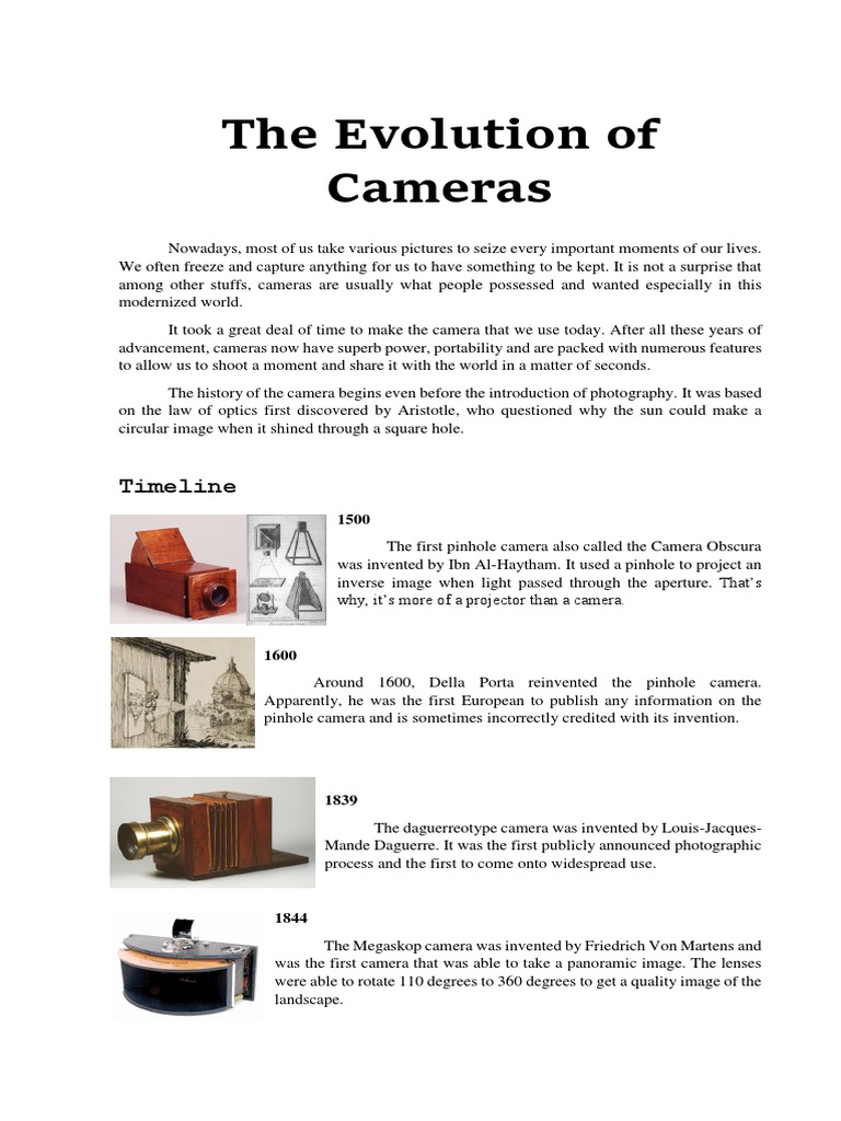 The Evolution of Cameras | PDF | Camera | Digital Camera