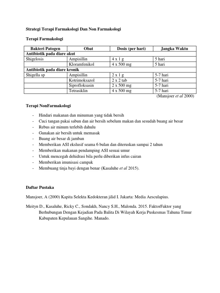 Strategi Terapi Farmakologi Dan Non Farmakologi Diare | PDF