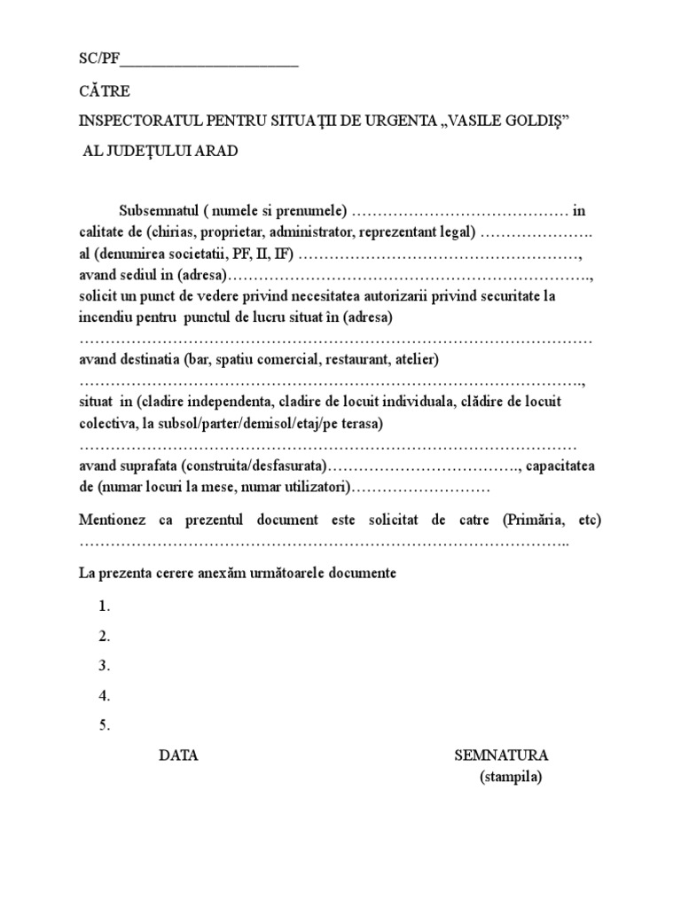 Model Cerere Punct de Vedere ISU | PDF