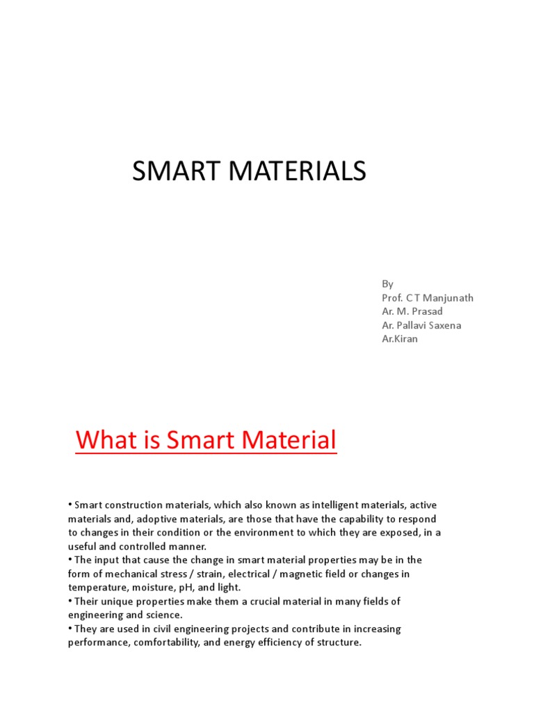 Smart Materials PDF | PDF | Shape Memory Alloy | Deformation (Engineering)