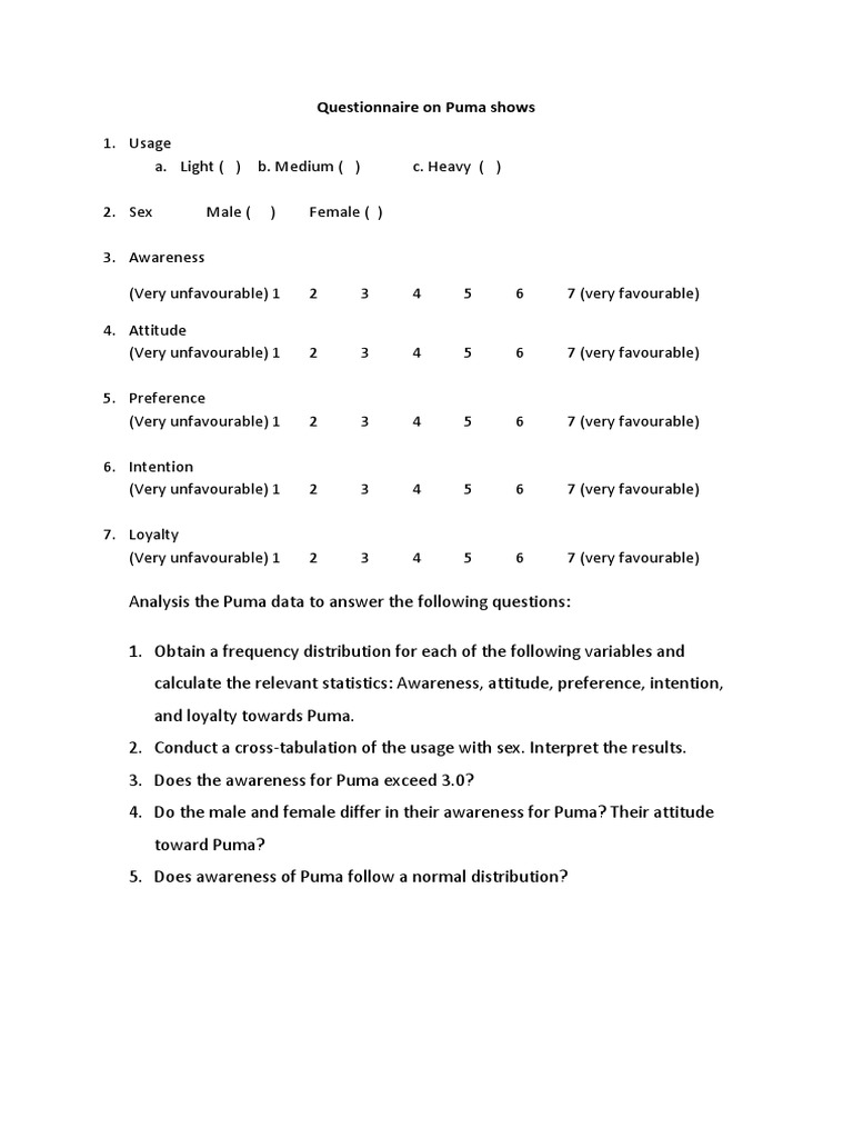 Questionnaire Nike | PDF