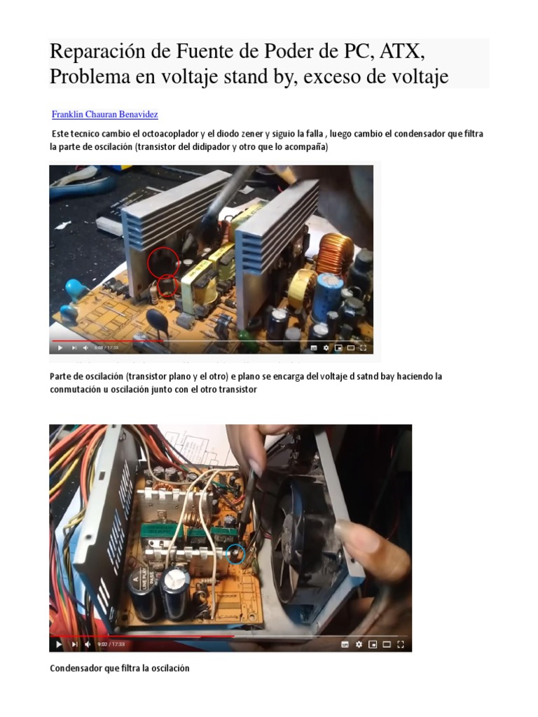 Reparación de Fuente de Poder de PC Stand Bay | PDF | Energia electrica ...