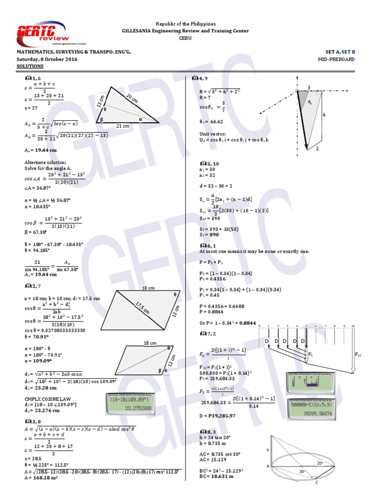 04-Module 4 Preboard Solutions-Final | PDF | Sine | Elementary Geometry