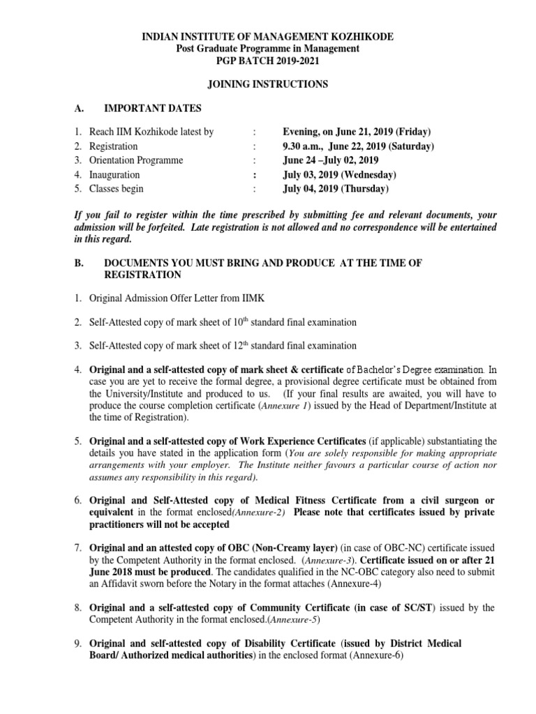 JoiningInstructionsPGP2019 21 22062019 | PDF | Wellness | Medical