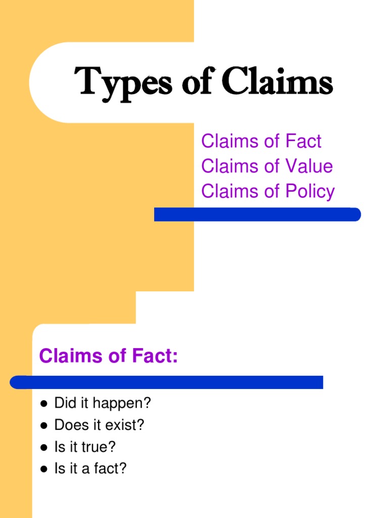 Types of Claims | PDF | Good And Evil | Social Institutions