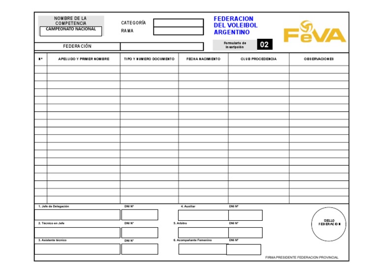 Formulario 02 FeVA | PDF