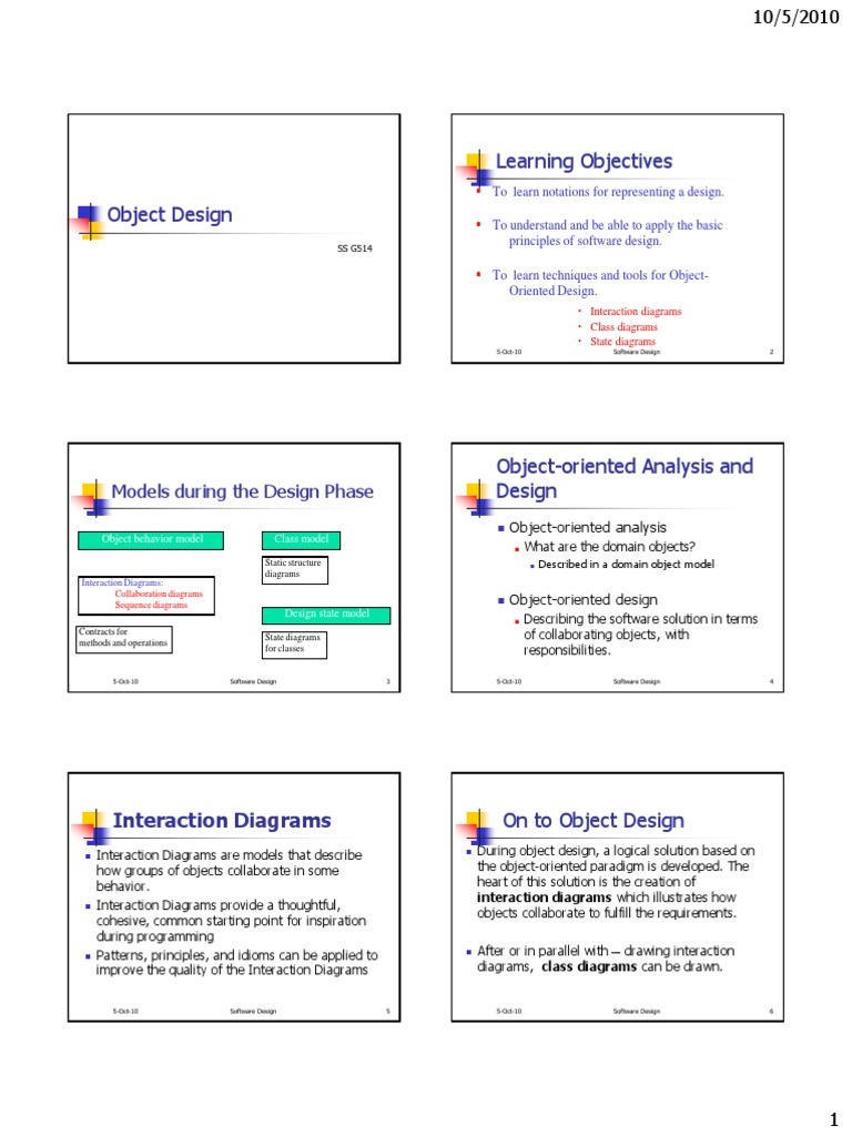 Learning Objectives: Models During The Design Phase | PDF | Object ...