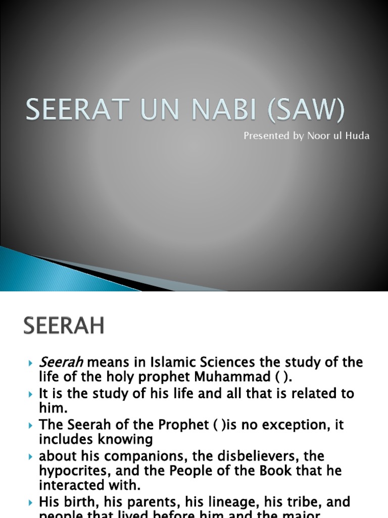 SEERAT UN NABI (SAW) ..Noor | PDF | Prophets And Messengers In Islam ...