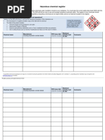 Hazardous Chemical Register Template | PDF | Dangerous Goods | Materials