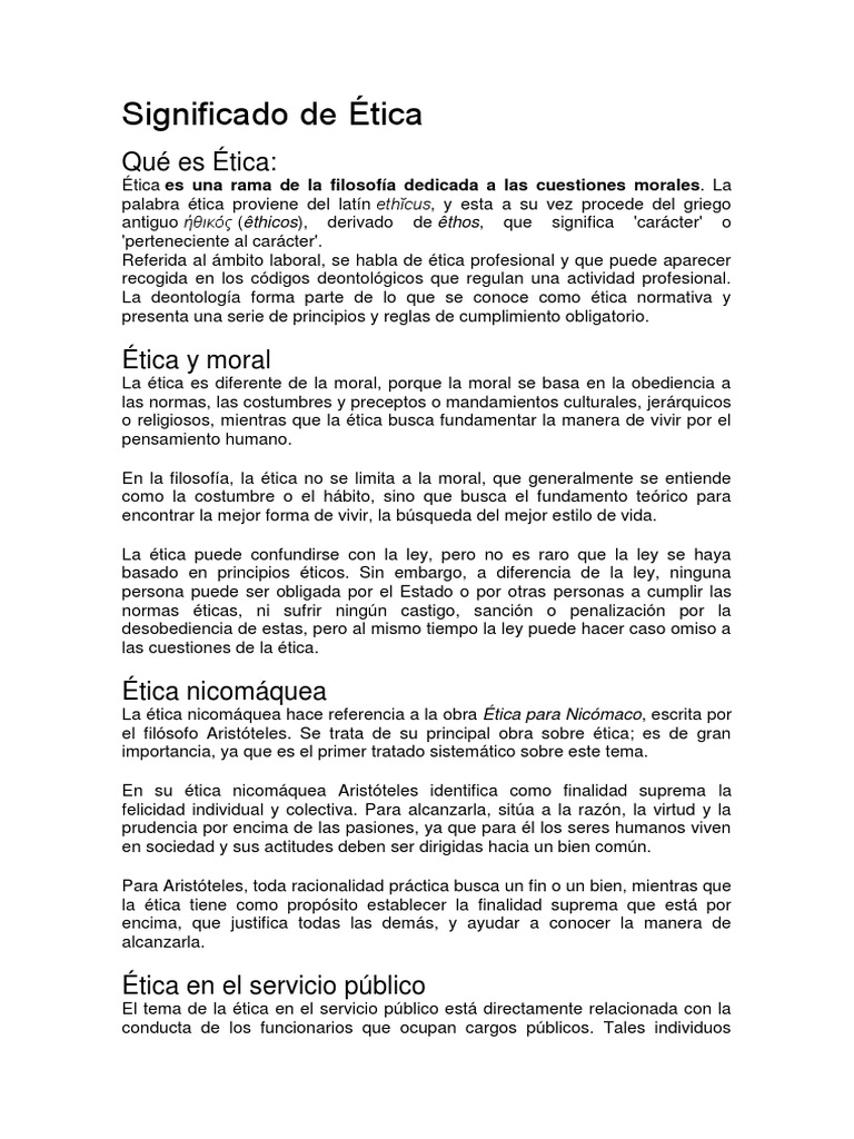 Significado de Ética | PDF | Método científico | Ciencias sociales