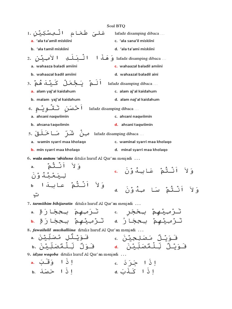 Soal BTQ-1 | PDF