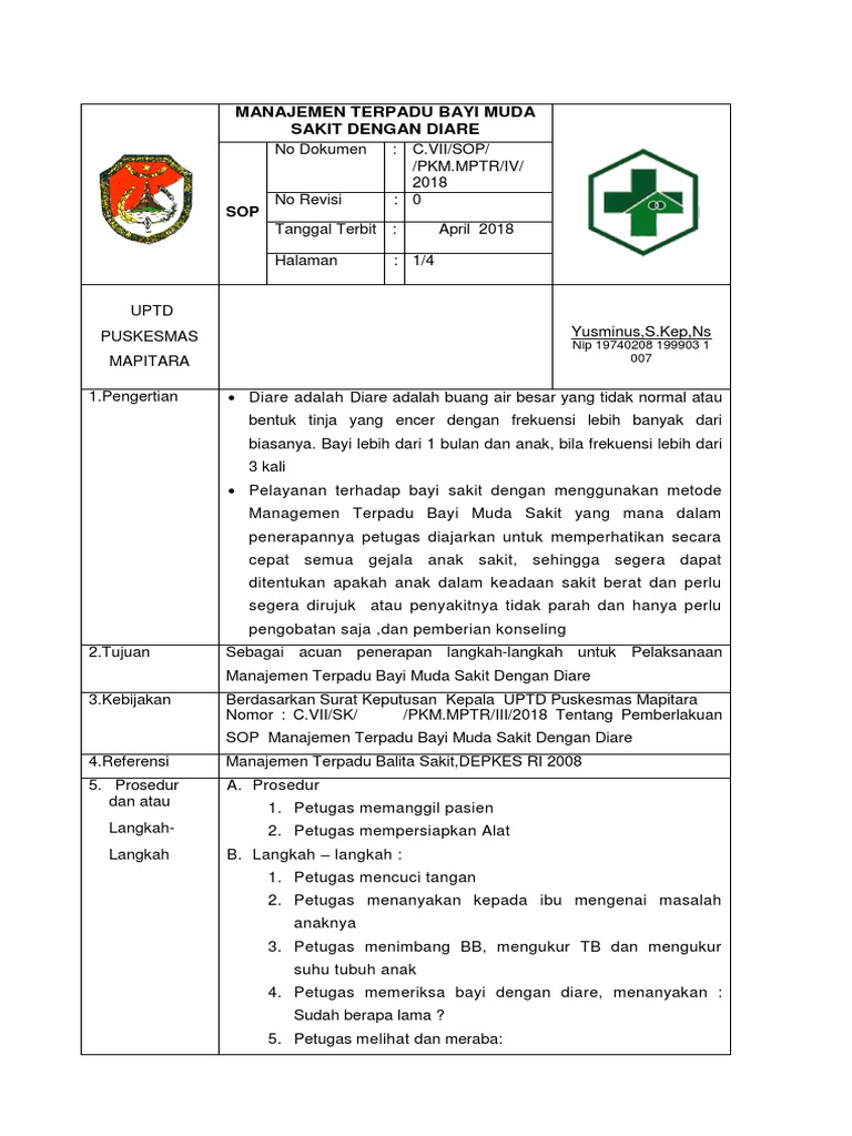 Sop MTBM Diare | PDF