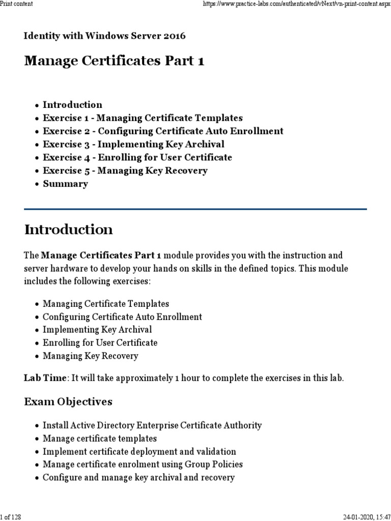 3.manage Certificates Part 1 PDF | PDF | Group Policy | Login