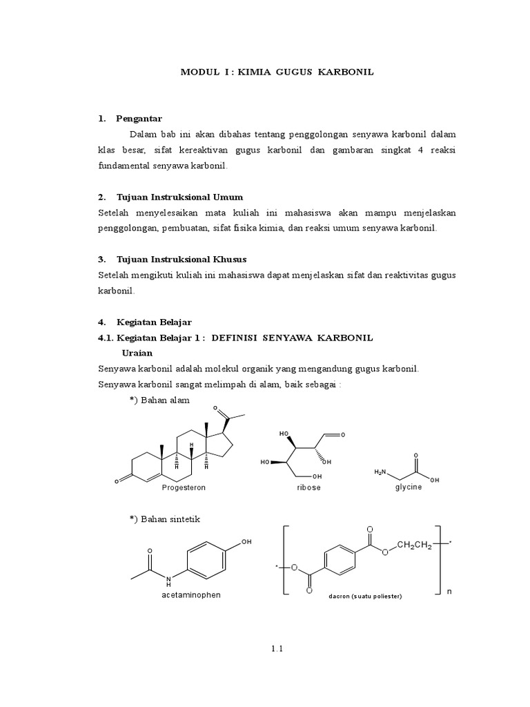 Modul I Kimia Gugus Karbonil | PDF