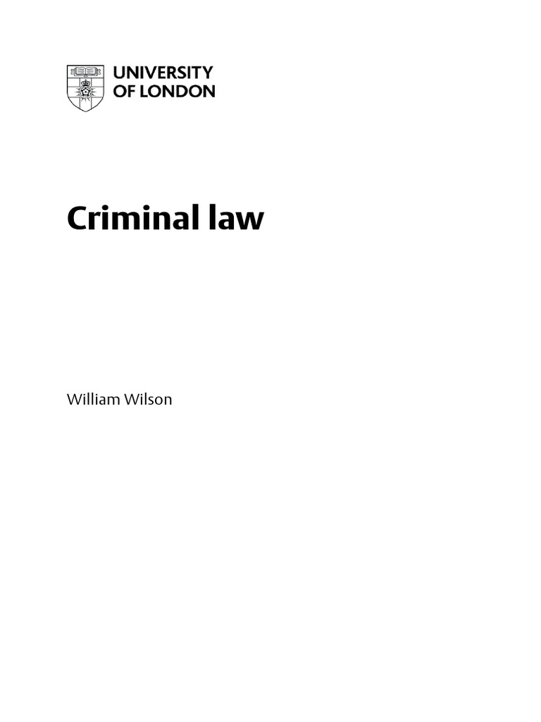 Criminal Law Module Guide LA1010 - 2018 - VLE | PDF | Mens Rea ...